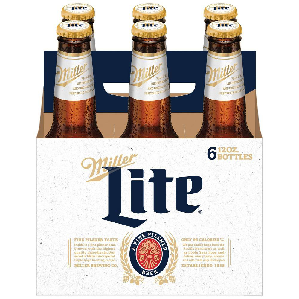 Miller Lite Pilsner Beer, Light Beer, Beer 6 Pack, 12 fl oz Bottles ...